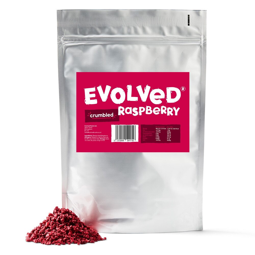Evolved Freeze Dried Raspberries 250g - Crumbled Raspberry Pieces