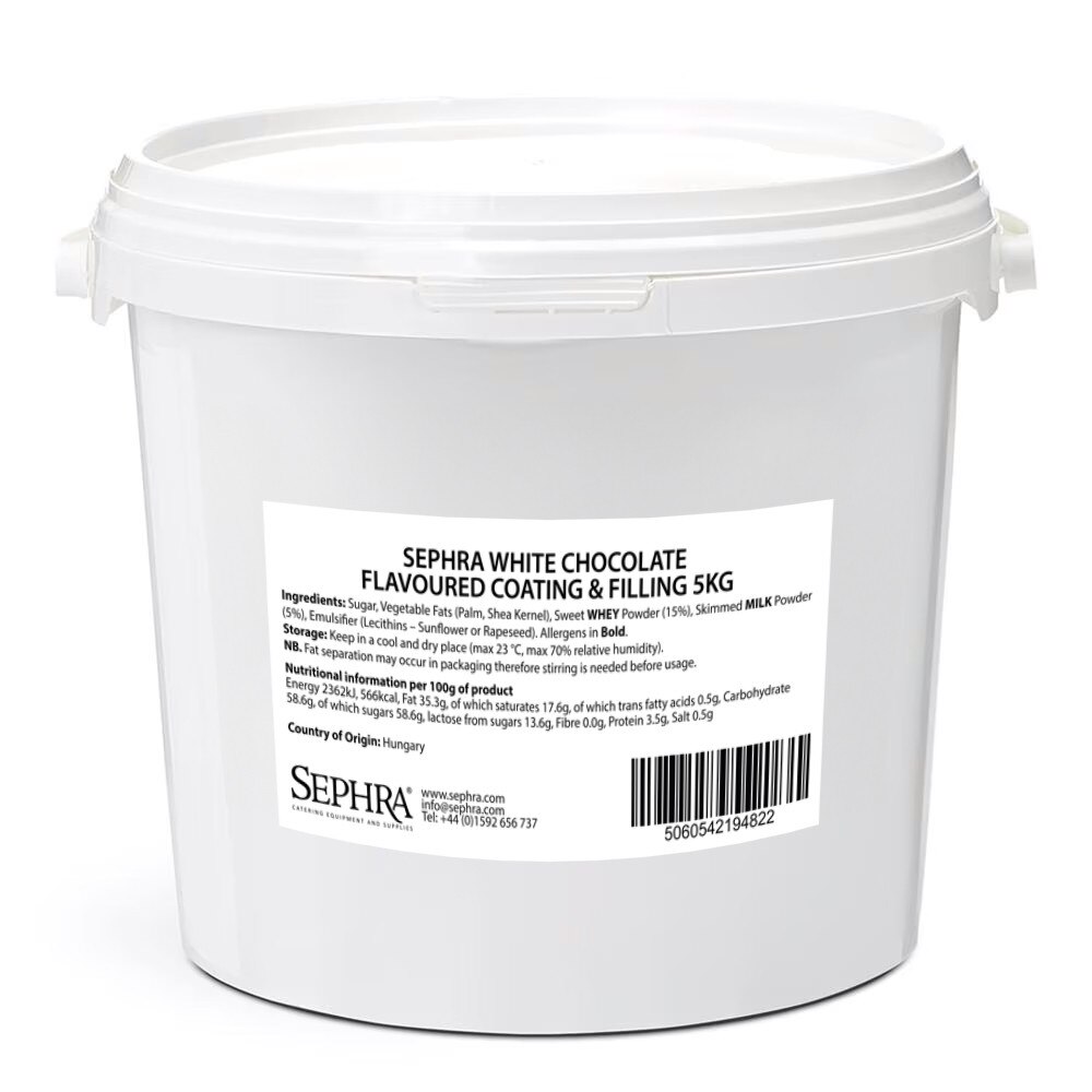 Sephra White Chocolate Flavoured Coating and Filling 5kg