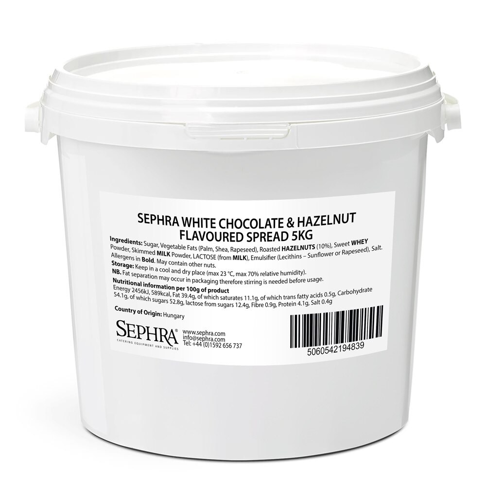Sephra White Chocolate Hazelnut Flavoured Spread - 5kg