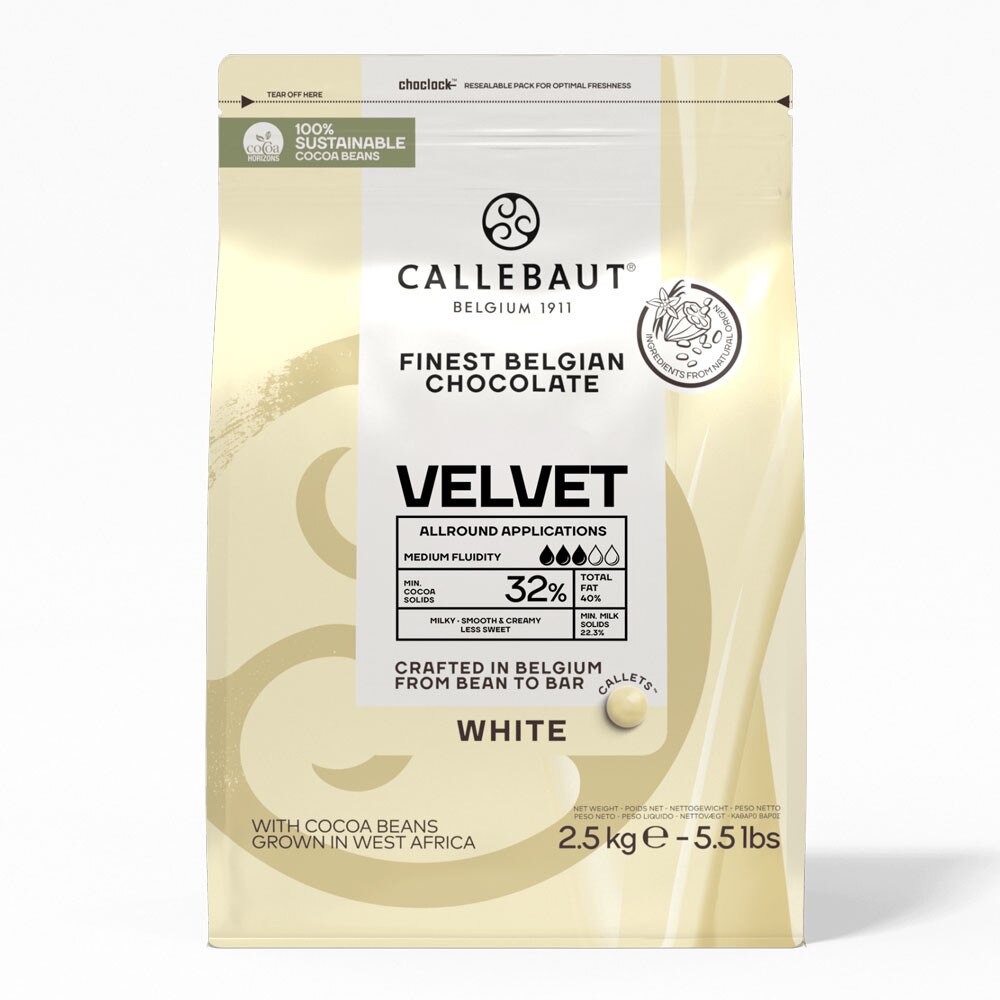 Callebaut White VELVET - Chocolate Callets (32% Cocoa) - 2.5kg